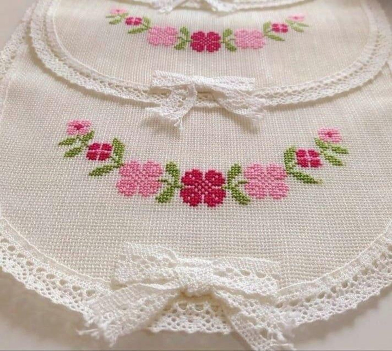 Handmade Lace and Cross-stitch Embroidered Table Cover - Etsy