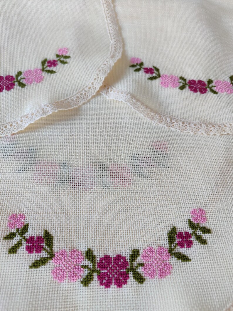 Handmade Lace and Cross-stitch Embroidered Table Cover - Etsy