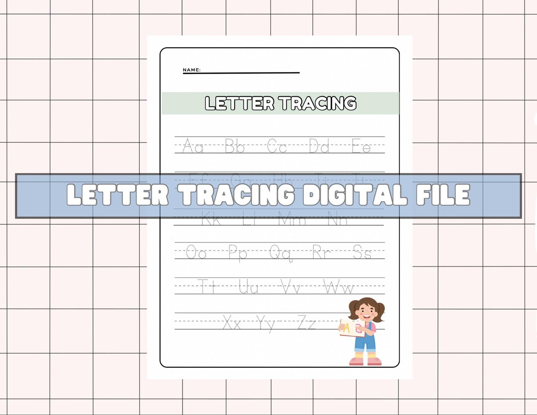 Letter Tracing Worksheet Digital File - Etsy
