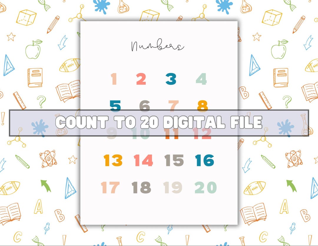 Number 1-20 Poster Digital File - Etsy