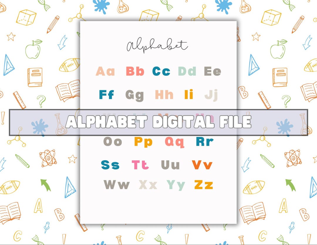 Alphabet Upper and Lowercase Poster Digital File - Etsy