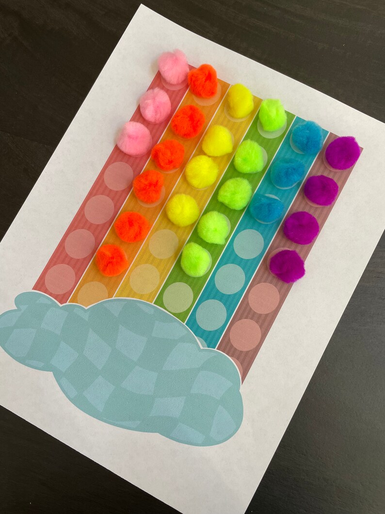 Rainbow Sorting or Counting Activity Worksheet - Etsy