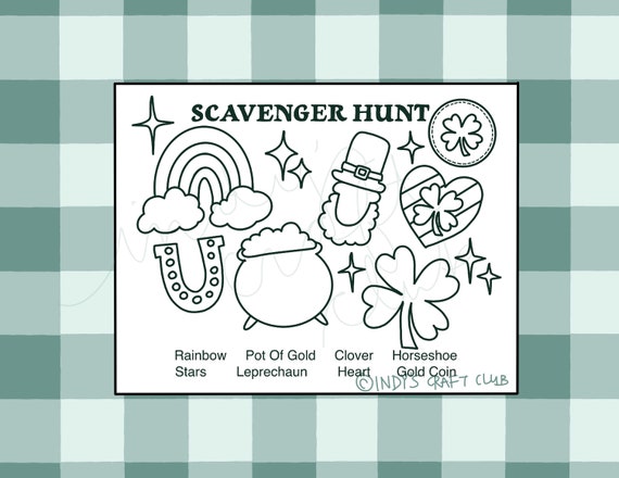 Scavenger Hunt Coloring Page Printable - Etsy India