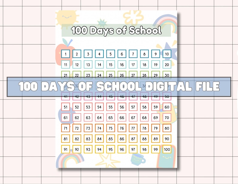 100 Days of School Digital File - Etsy