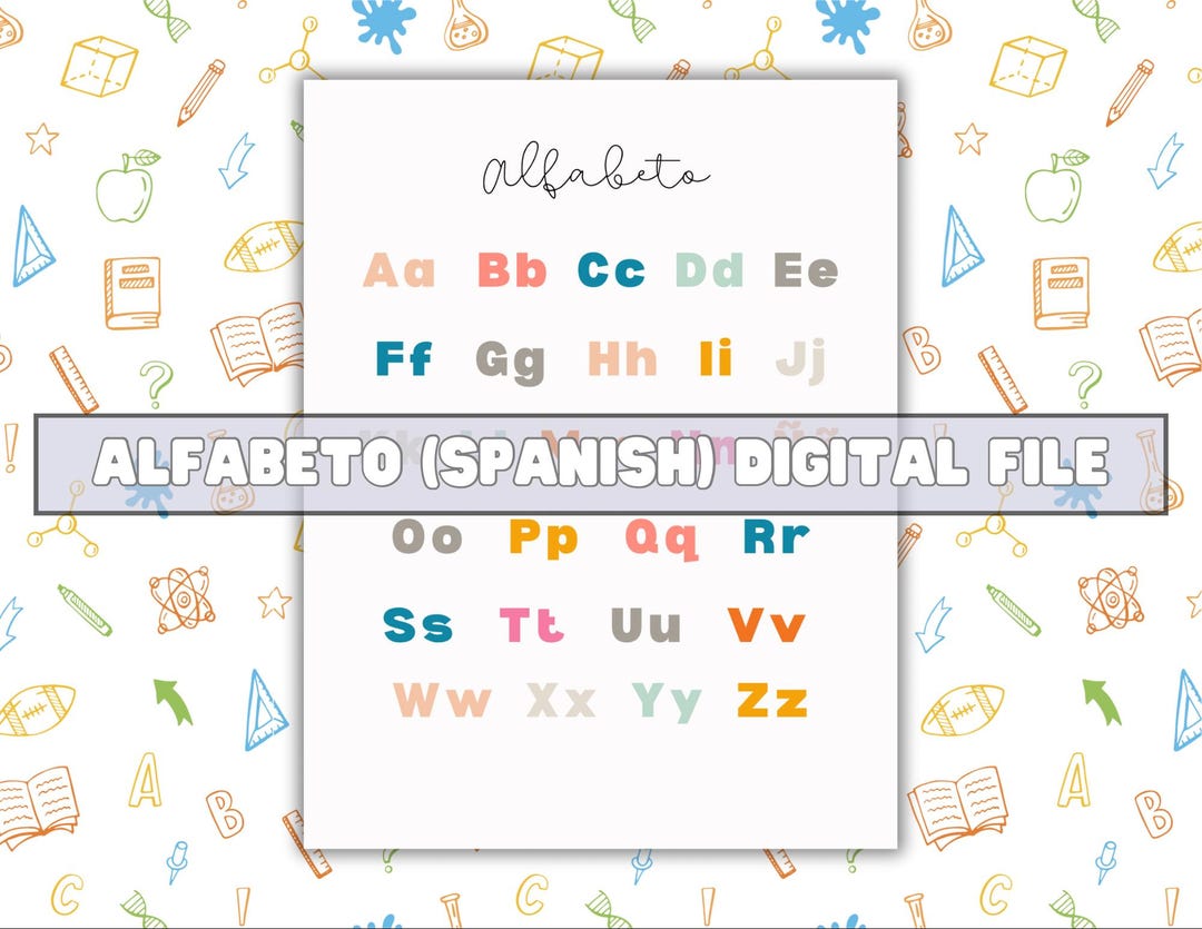 Alphabet (spanish) Poster Digital File - Etsy