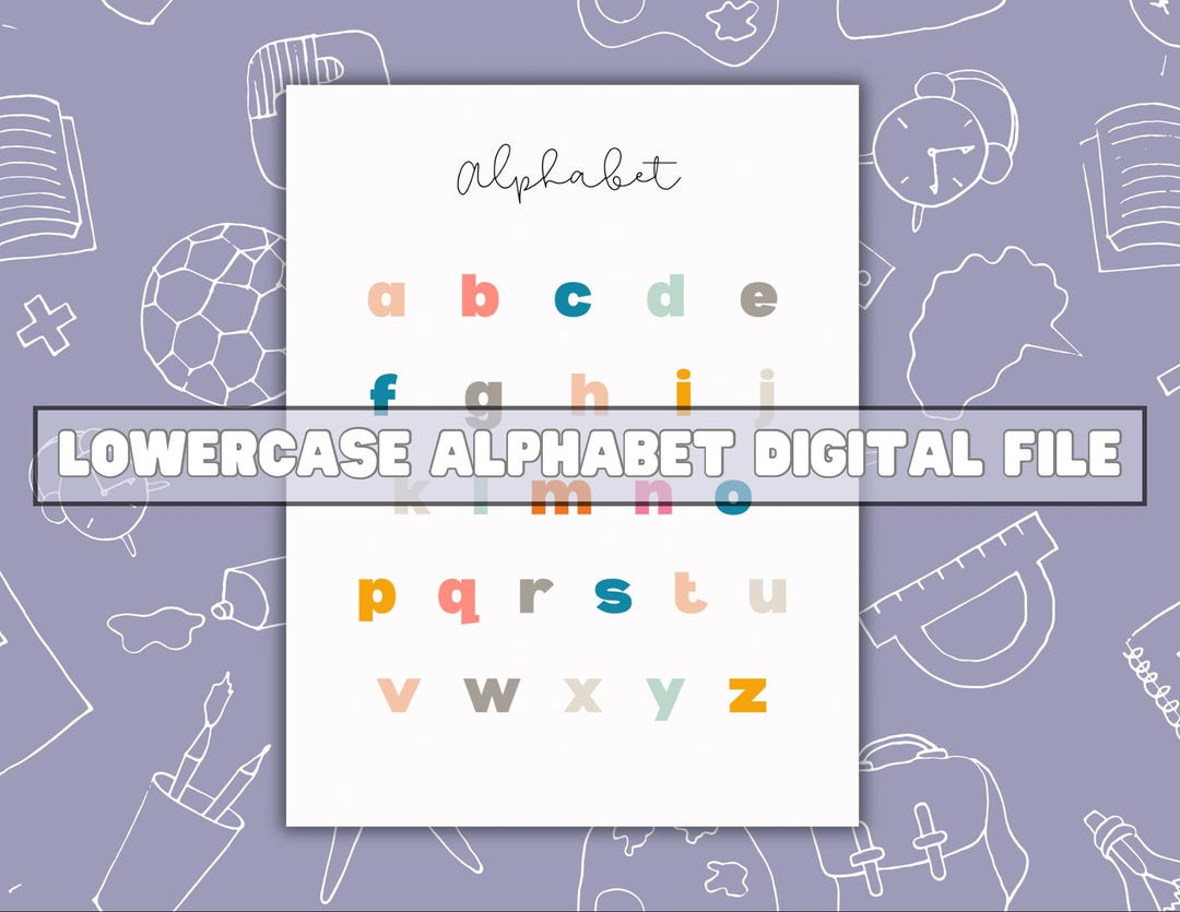 Alphabet Lowercase Poster Digital Download - Etsy