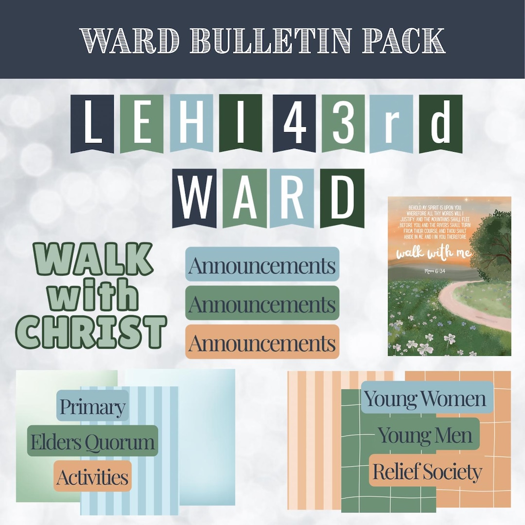 Custom Ward Bulletin Board Kit | LDS Ward Display Printable - Etsy