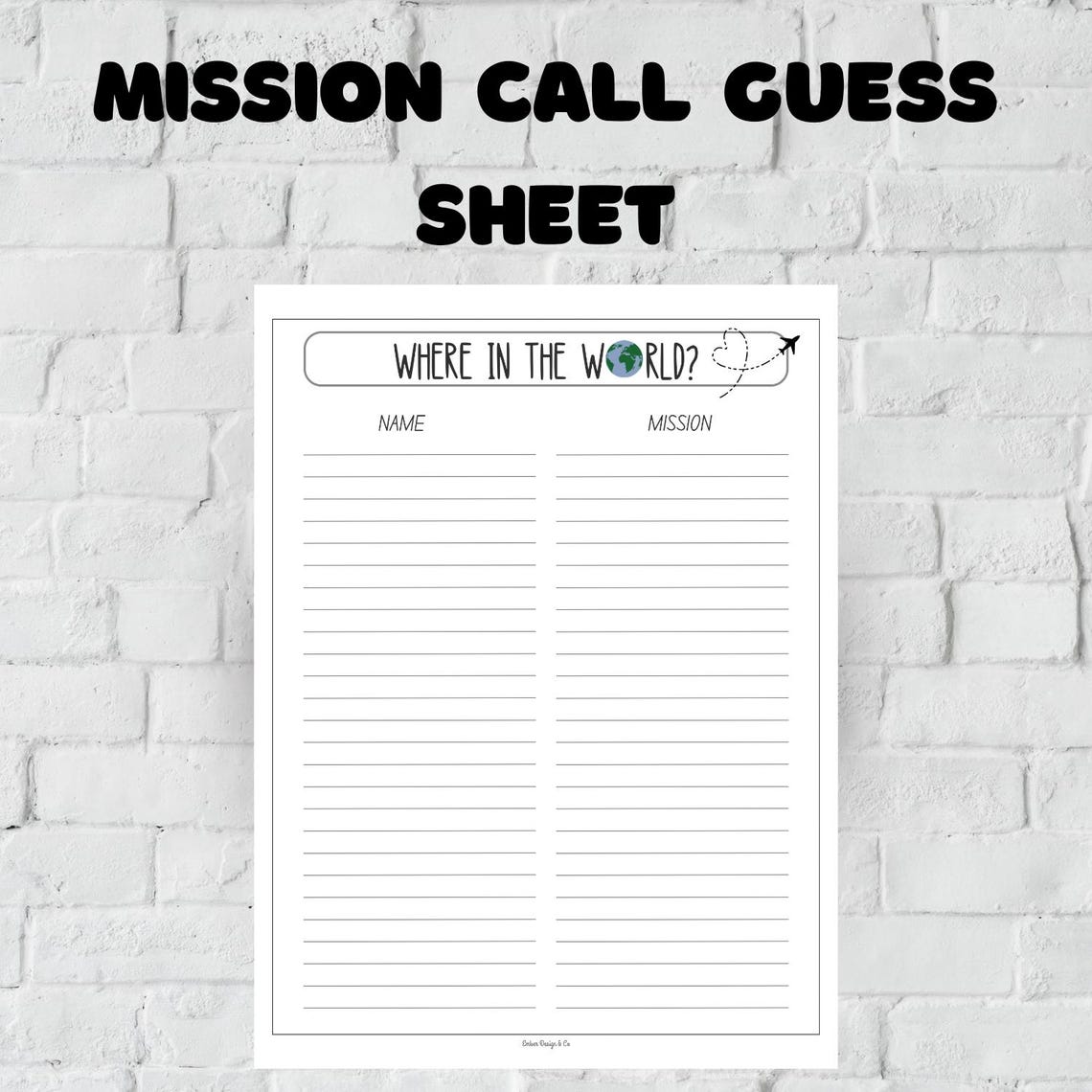 Mission Call Guessing Sheet Printable: Guess Where Your Missionary is ...