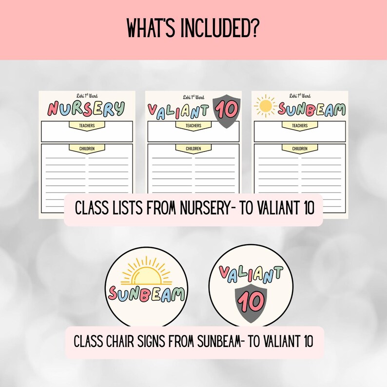 LDS Primary Classroom Signs & Seating Labels (PDF Download) - Etsy