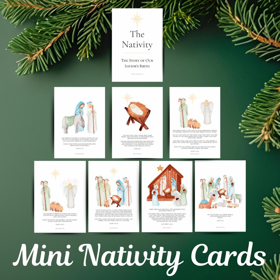 Bulk Nativity Story Cards Printable • Bulk Printing Gift Set • LDS ...