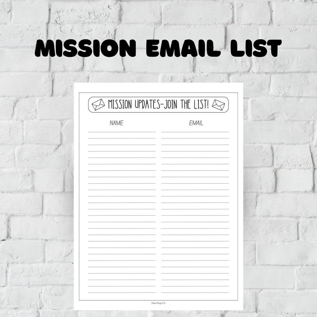 Mission Farewell Email List Printable - Etsy