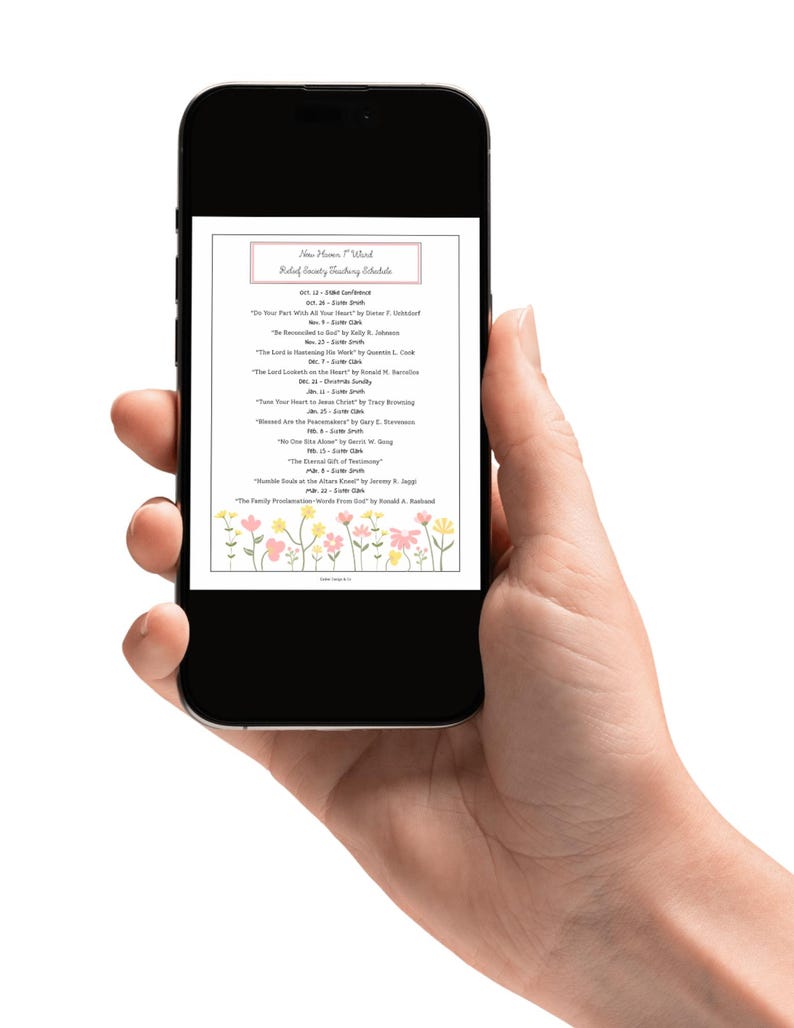 Editable Relief Society Lesson Schedule • Canva Template (digital ...