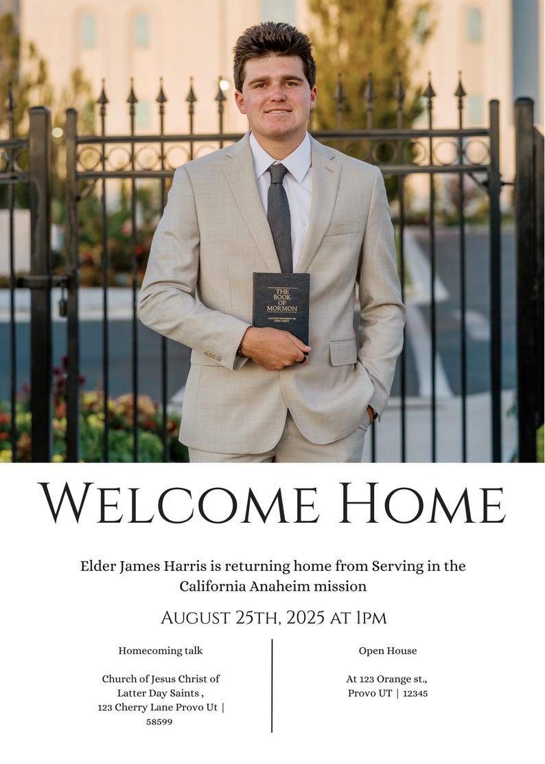 Missionary Homecoming Invitation: Editable LDS Invite (digital Download ...