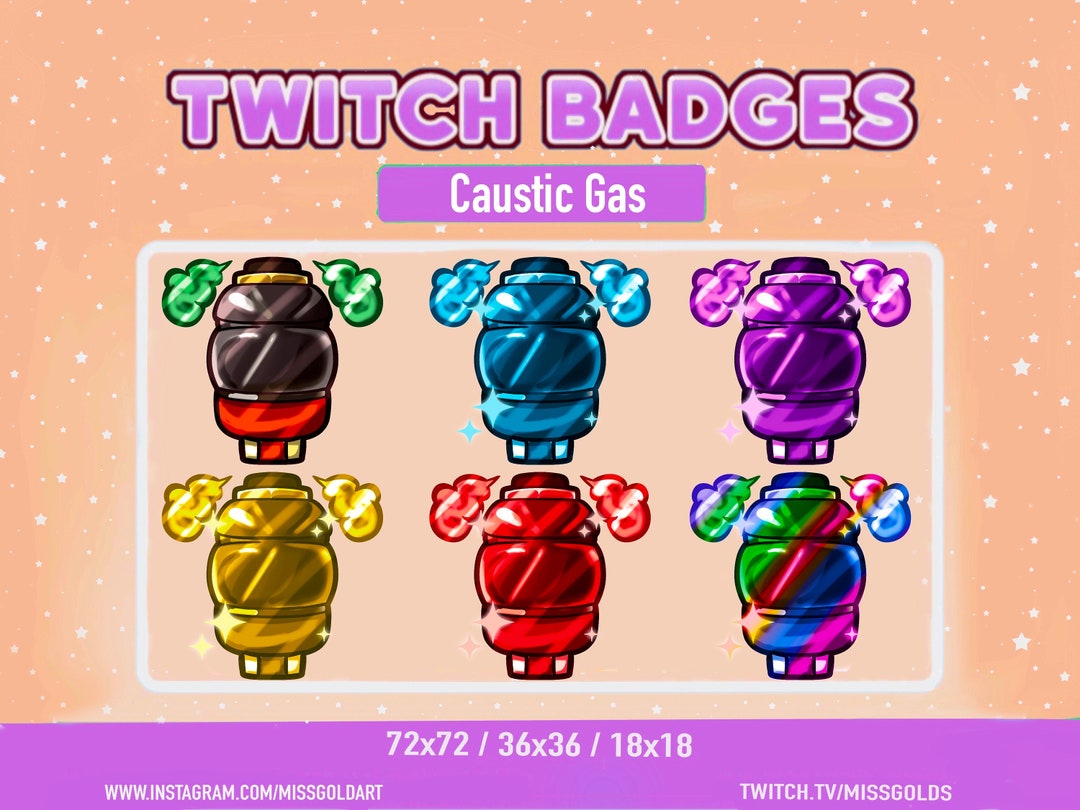 Caustic Apex Legends Badges, Caustic Gas Badges, Twitch Streamers, Sub ...
