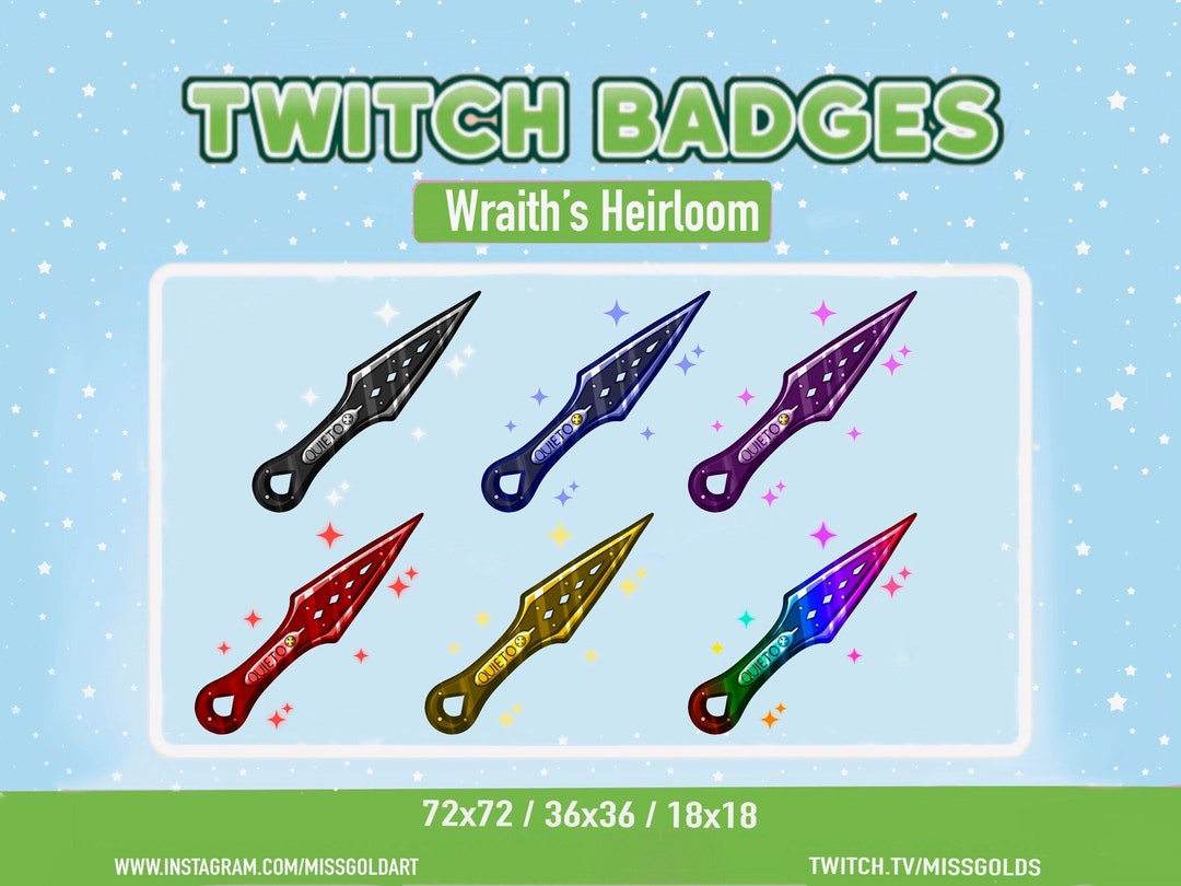 Wraith Heirloom Badges, Wraith Badges, Twitch Streamers, Sub Badges for ...