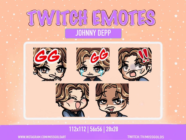 Johnny Depp Emotes, JD Emotes, Twitch Streamers, Emotes for Twitch ...