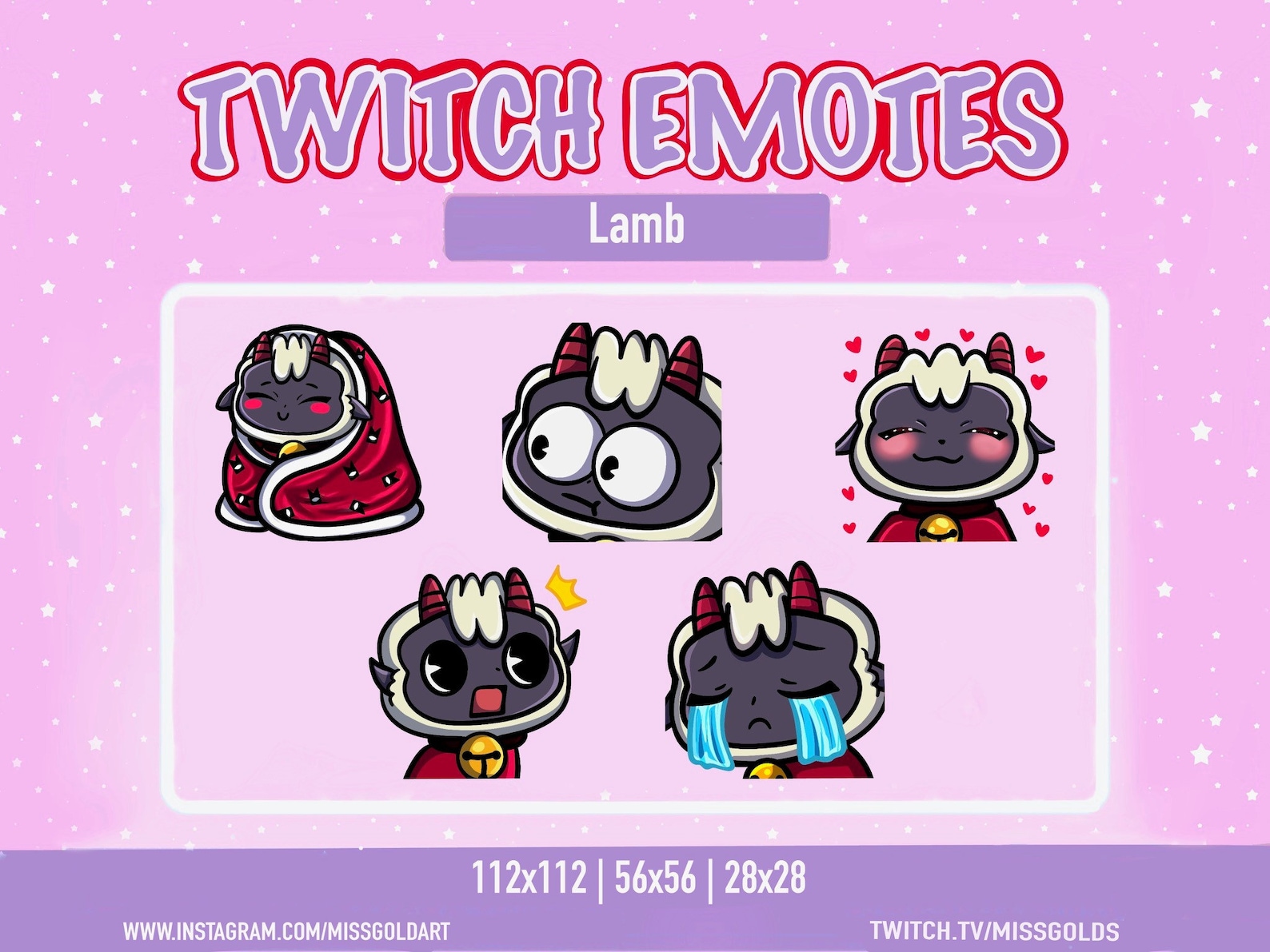 Cute Lamb Emotes, Nani Lamb Emotes, Twitch Streamers, Emotes for Twitch ...