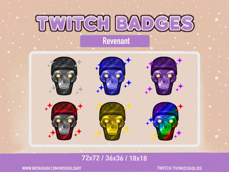 Revenant Head Badges, Rev Badges, Twitch Streamers, Sub Badges for ...