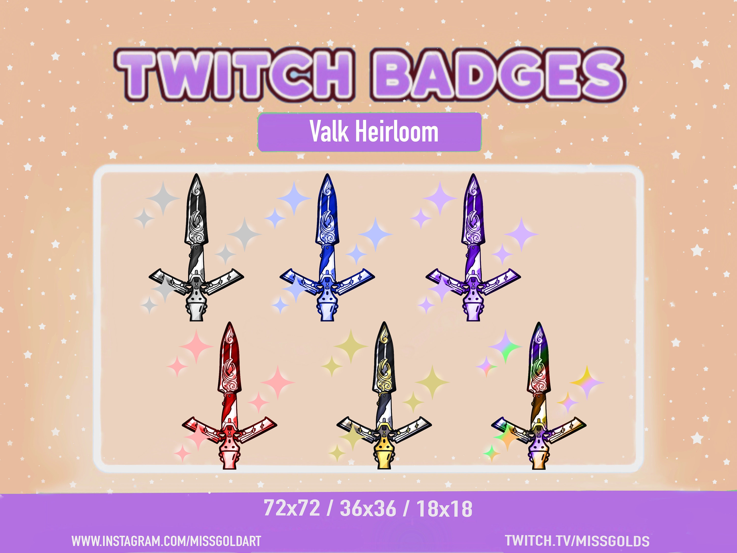 Valkyrie Heirloom Badge, Valk Badges, Twitch Streamers, Sub Badges for ...