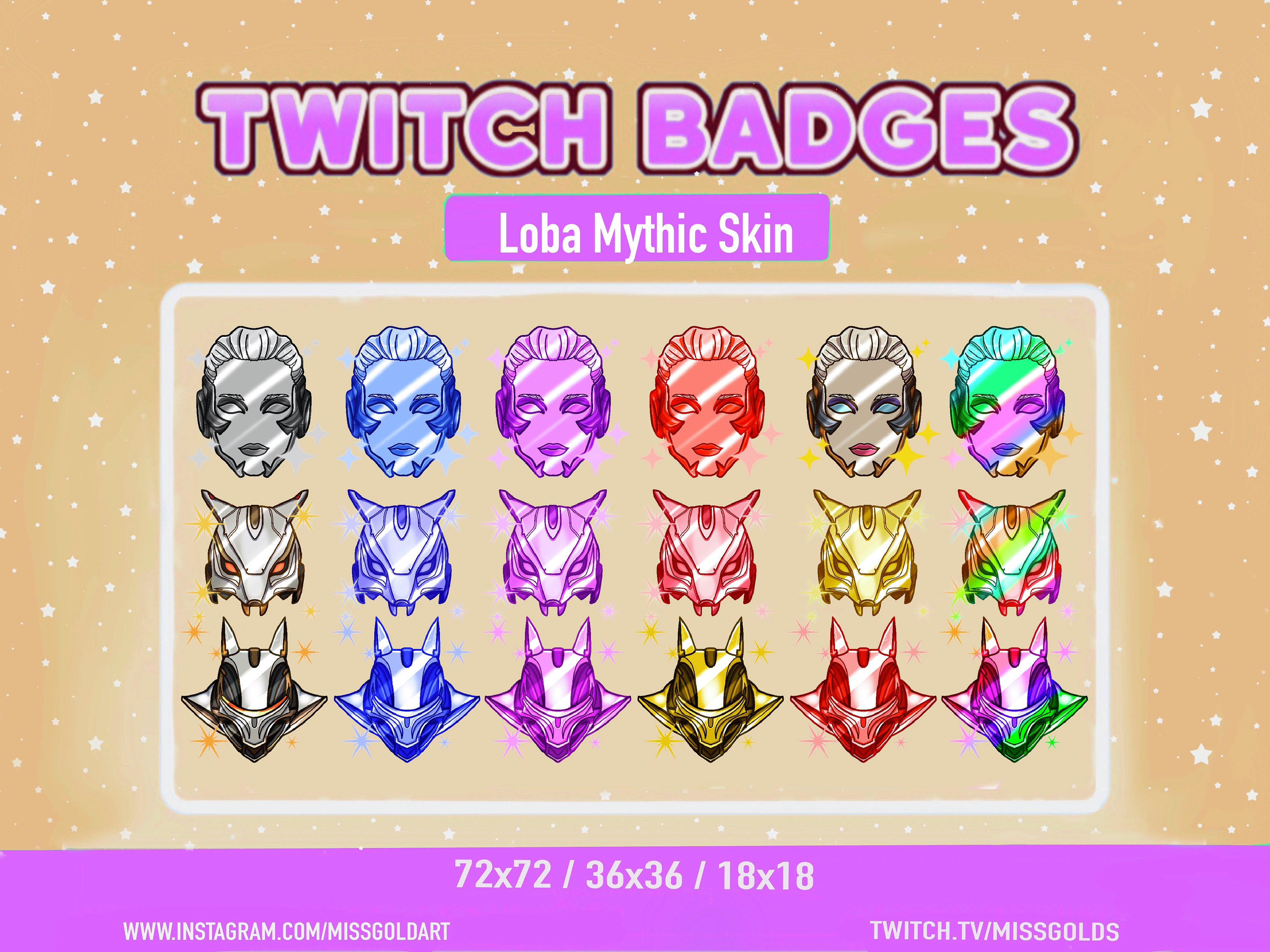 Loba Mythic Skin Badges, Loba Badges, Twitch Streamers, Sub Badges for ...