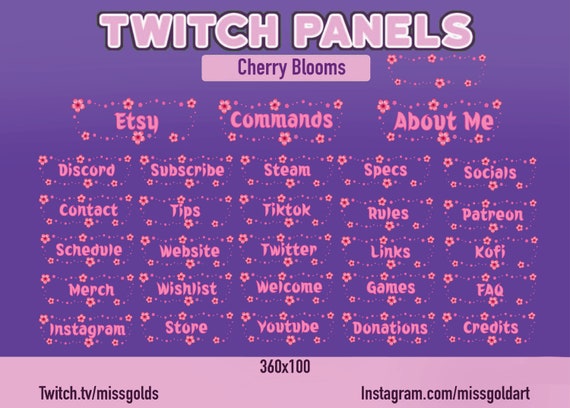 28 Cherry Blossom Twitch Panels Twitch Panels for Streamers - Etsy