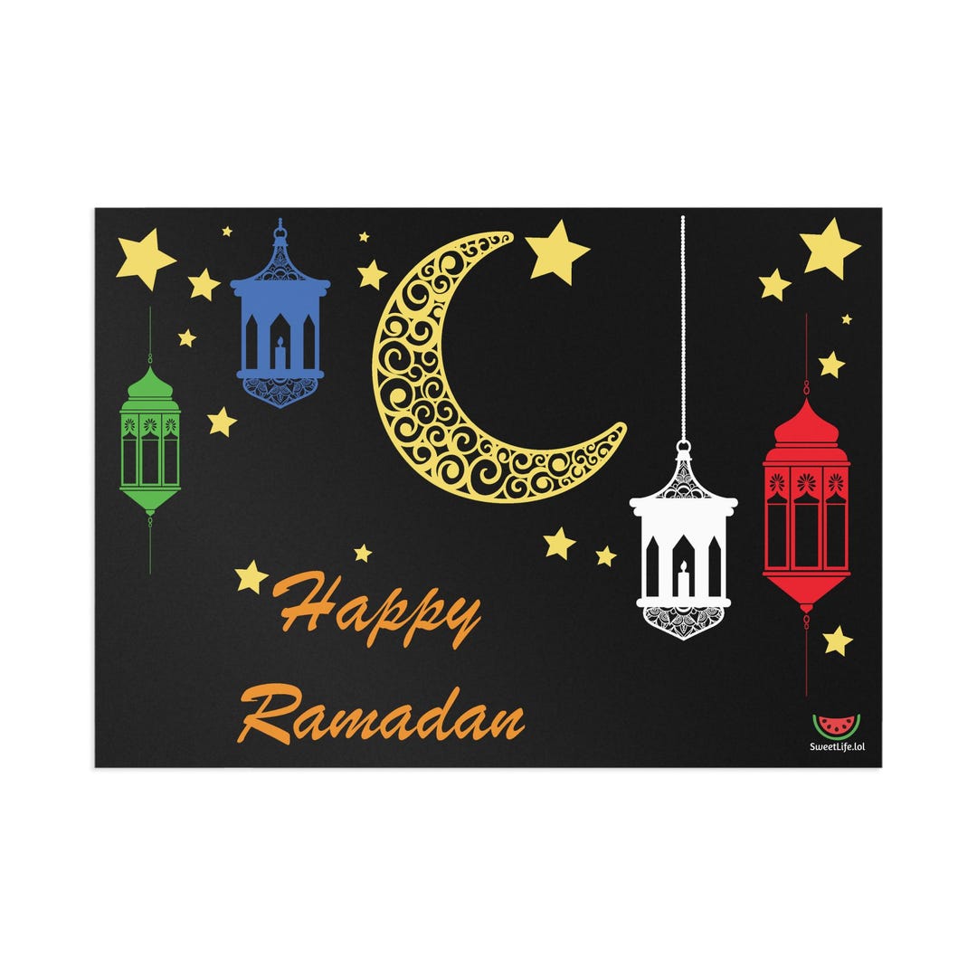 Islamic Art Cards, Ramadan Greetings for Family and Friends, Fine Art ...