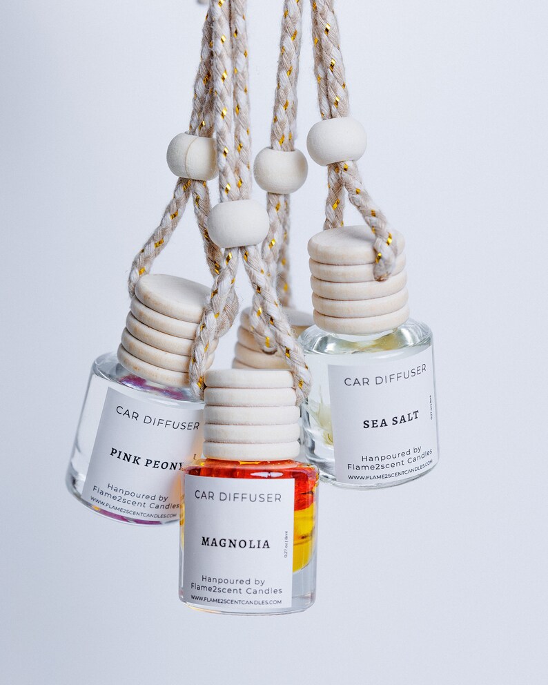 Hanging Car Diffuser: Natural Essential Oil Blend, Dried Flower - Etsy