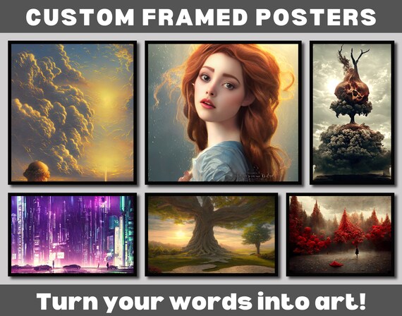 AI ART Custom Framed Posters Unique Wall Art Home - Etsy