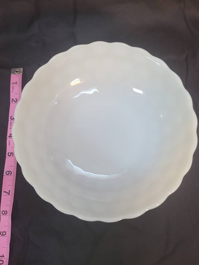 Vintage 1950s, Anchor Hocking Bubble Pattern Milk Glass Bowl, Serving ...