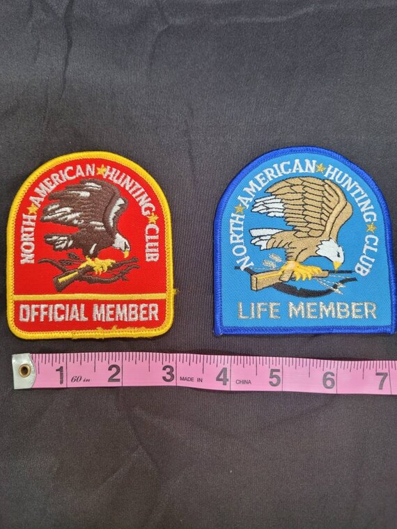 2 Vintage North American Hunting Club Member Patches - Gem
