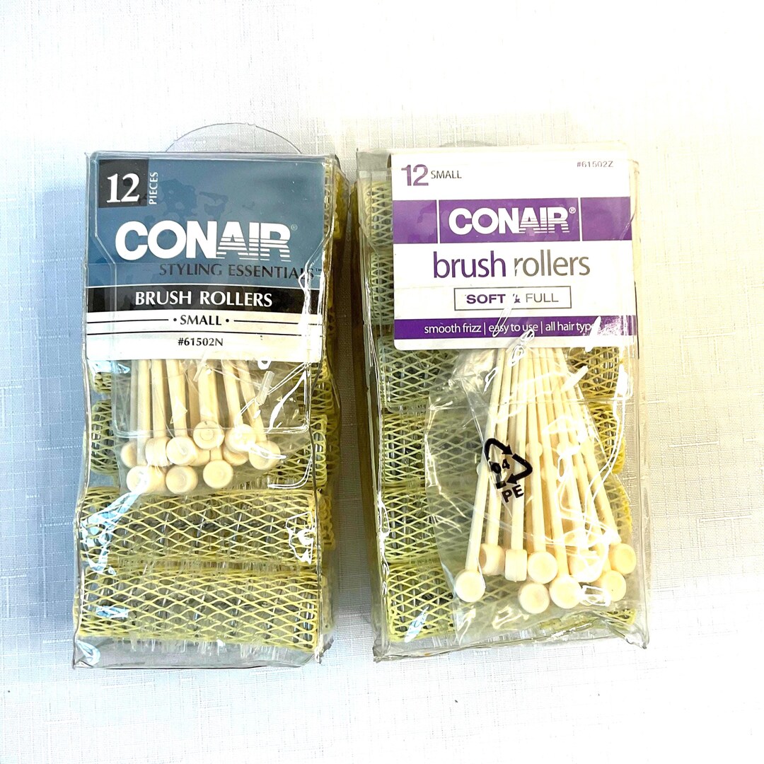 Vintage Conair Small Yellow Brush Rollers With Pics, Two Packs With 12 ...