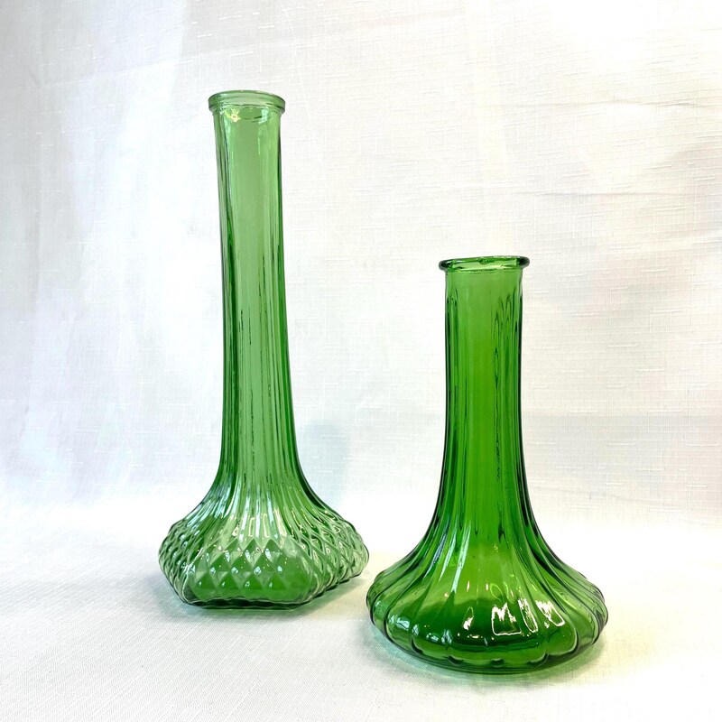 Green Glass Vase - Etsy
