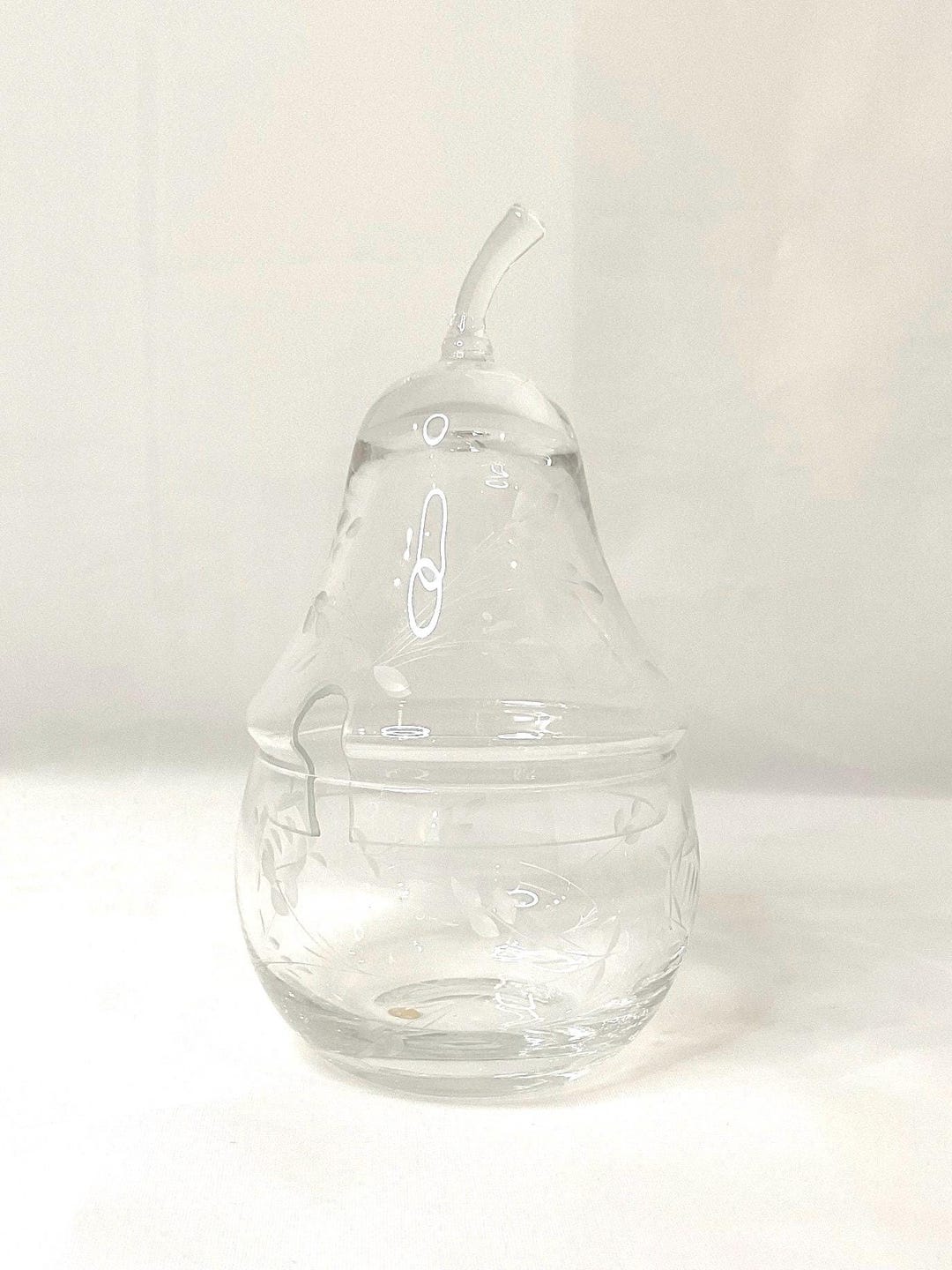 Vintage Glass Jelly Server Made in Hungary in a Pear Design Etched With ...