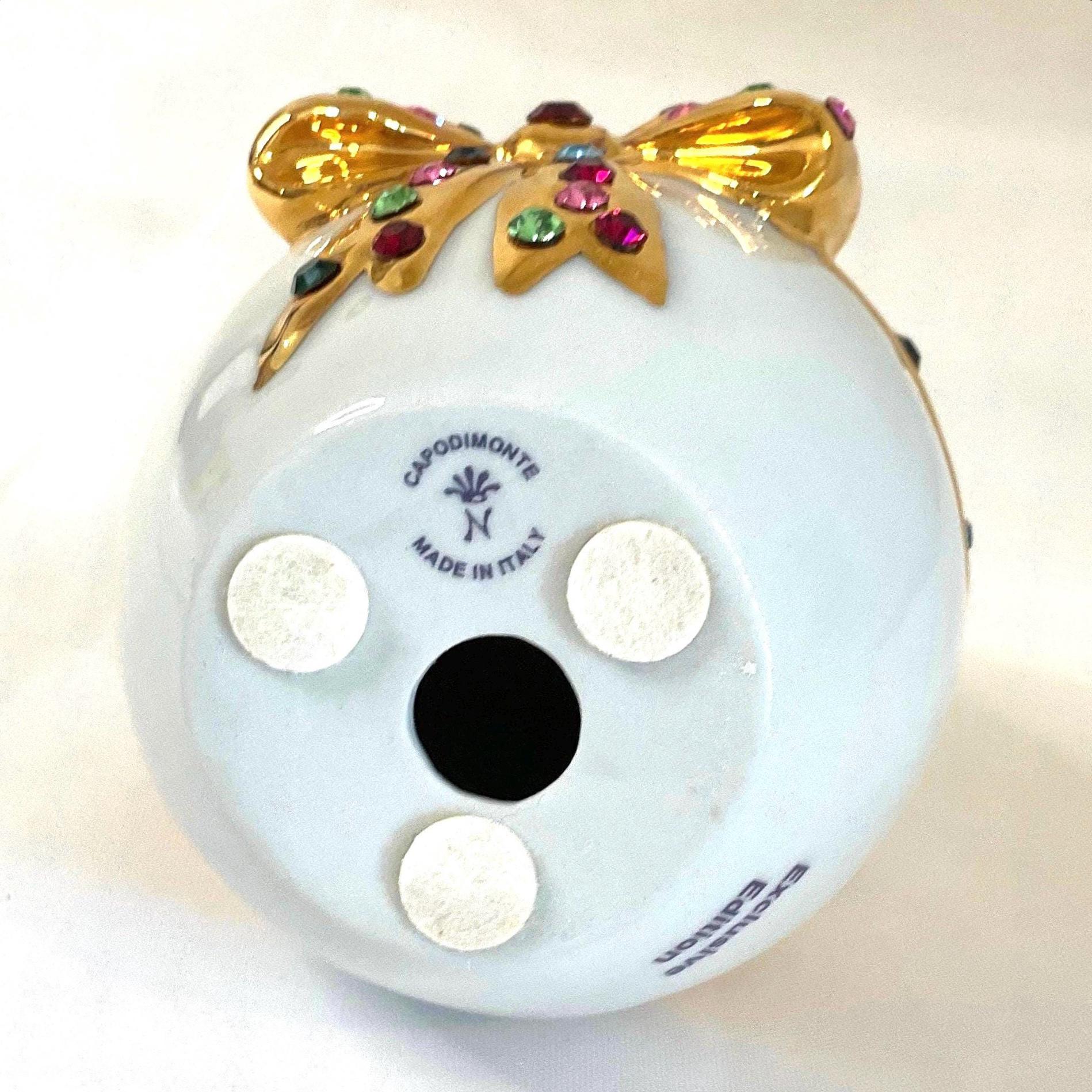 Swarovski Crystal & Gold Bow on Capodimonte Porcelian Egg Exclusive ...