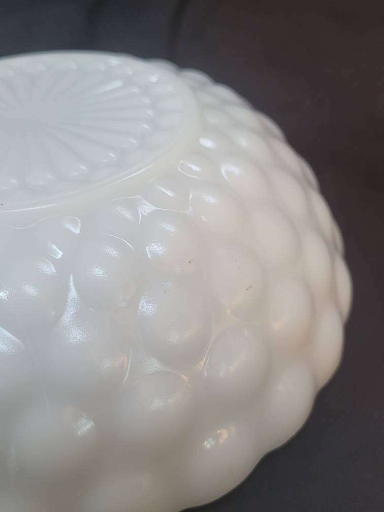 Vintage 1950s, Anchor Hocking Bubble Pattern Milk Glass Bowl, Serving ...