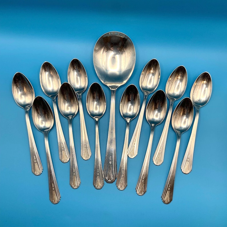 Ivanhoe Pattern by Wm Rogers Silverplate Spoon Set, Vintage Art Deco - Etsy