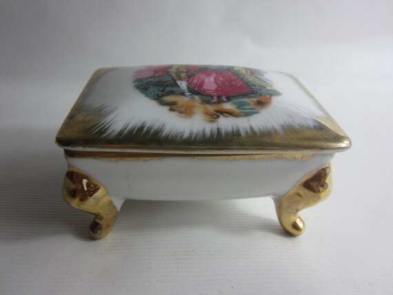 Stunning vintage porcelain trinket box/jewellery box … - Gem