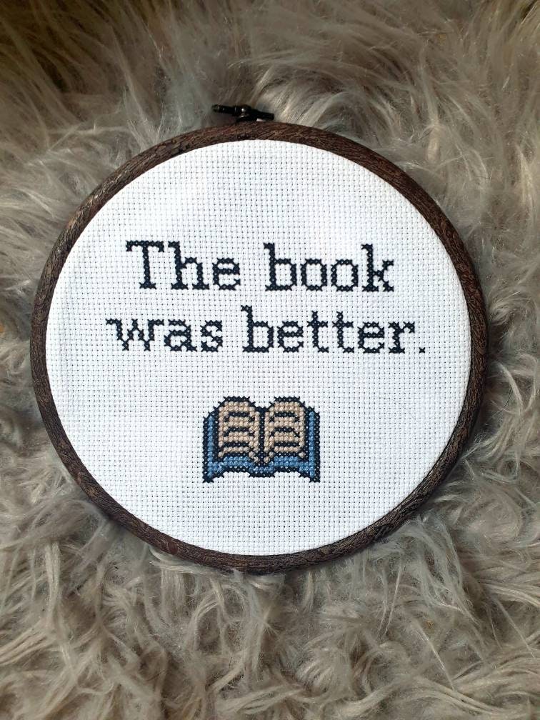 The Book Was Better. Simple Funny Cross Stitch Pattern *PDF ONLY* - Etsy