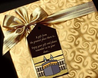 Printable Umrah Mubarak Gift Tag,floral Design Gift Tag,islamic Gift ...