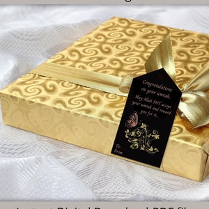 Printable Umrah Mubarak Gift Tag,black and Gold Design,islamic Gift ...