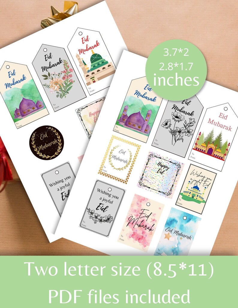 Printable Eid Mubarak Gift Tag,happy Eid Gift Tag,eid Favors,gift Label ...