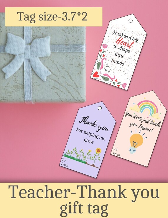 Teacher Thank You Gift Tag teacher Appreciation Gift Tagcup | Etsy