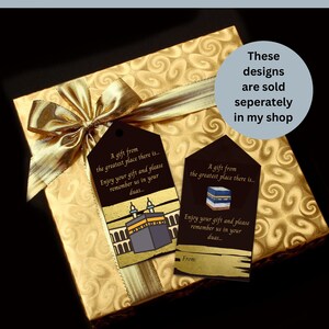 Printable Umrah Mubarak Gift Tag,black and Gold Design,islamic Gift ...