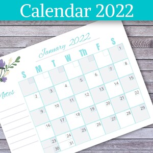 Printable Floral Calendar 2022 Bundle - Etsy