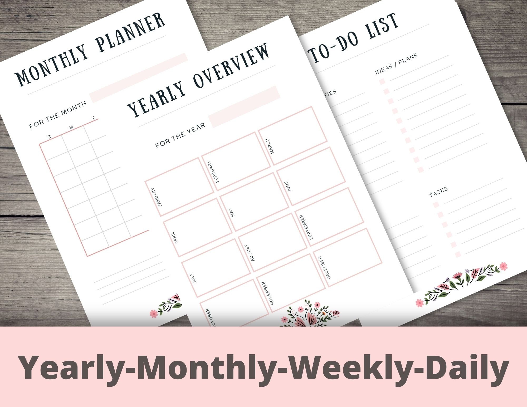 All in One Printable Planner-daily Planner,weekly Planner,monthly ...