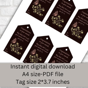 Printable Umrah Mubarak Gift Tag,black and Gold Design,islamic Gift ...