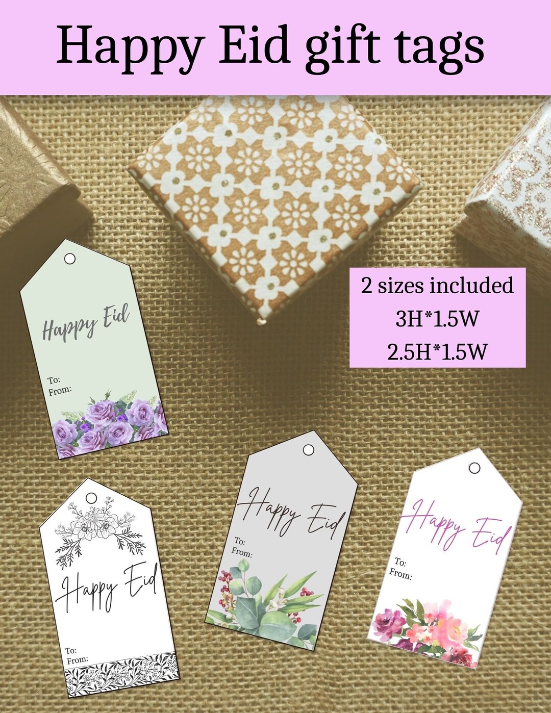 Eid Gift Tags,happy Eid Gift Tags,eid Mubarak Gift Tags,eid Favors ...