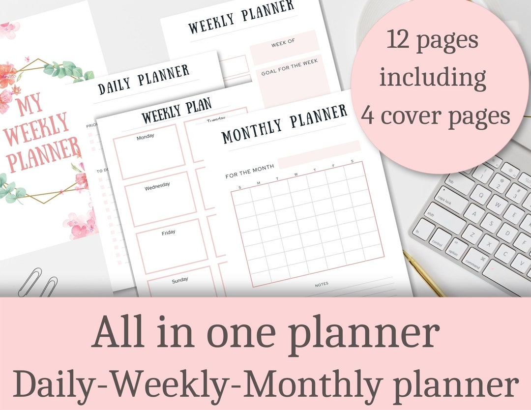 All in One Printable Planner-daily Planner,weekly Planner,monthly ...