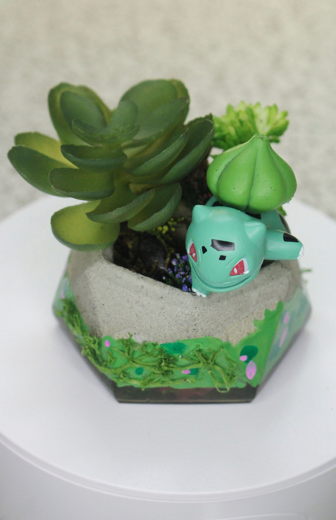 Pokemon Bulbasaur Diorama Cement Vase Resin Succulent Planter Nature ...
