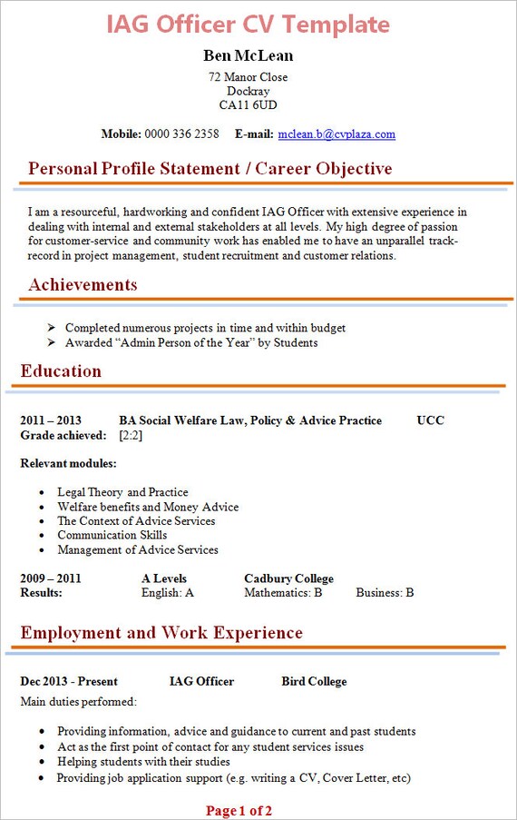 CV Help for UCAS Applications and Students Looking for | Etsy